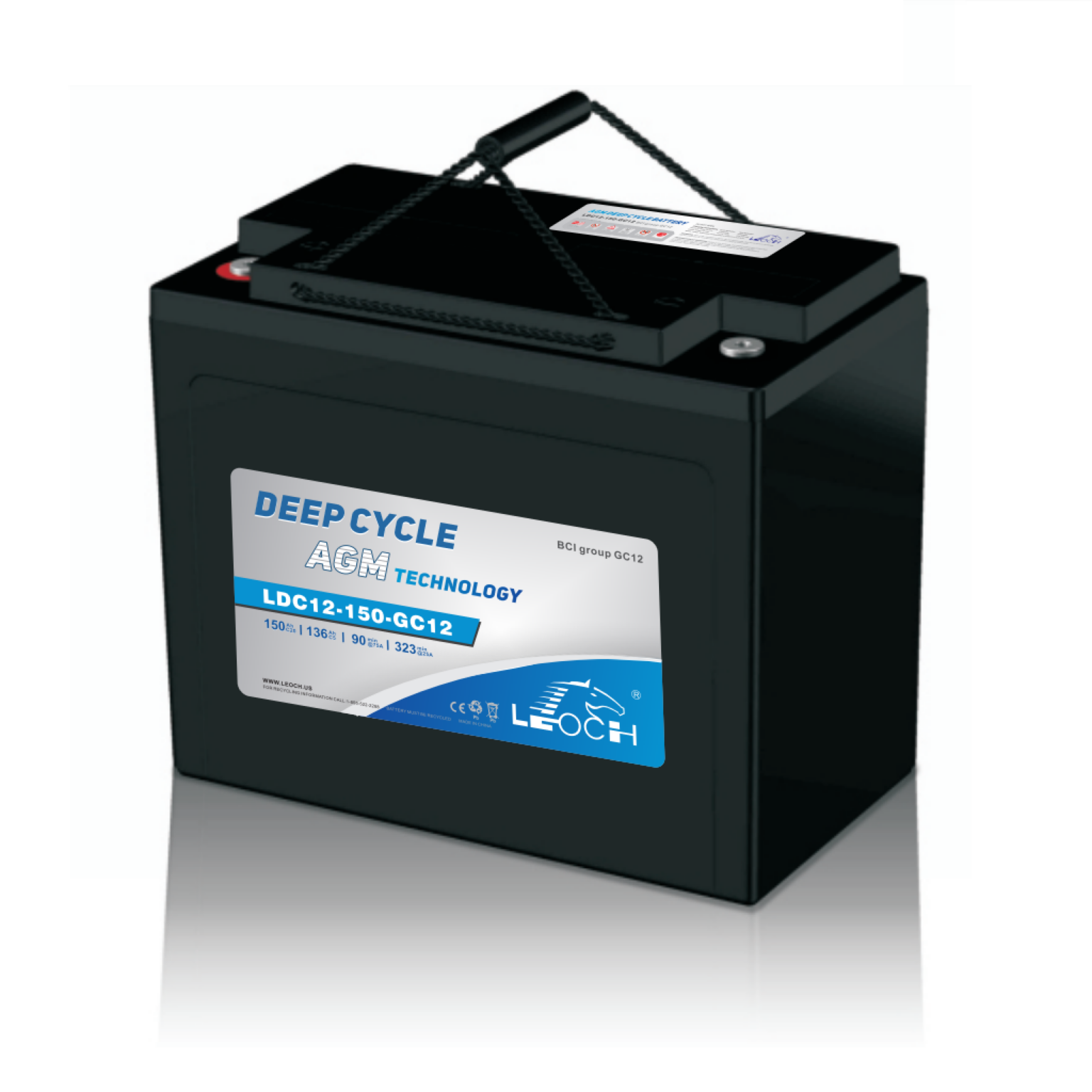 Leoch LDC12-150-GC12 AGM Deep Cycle Battery | Battery Warehouse ...
