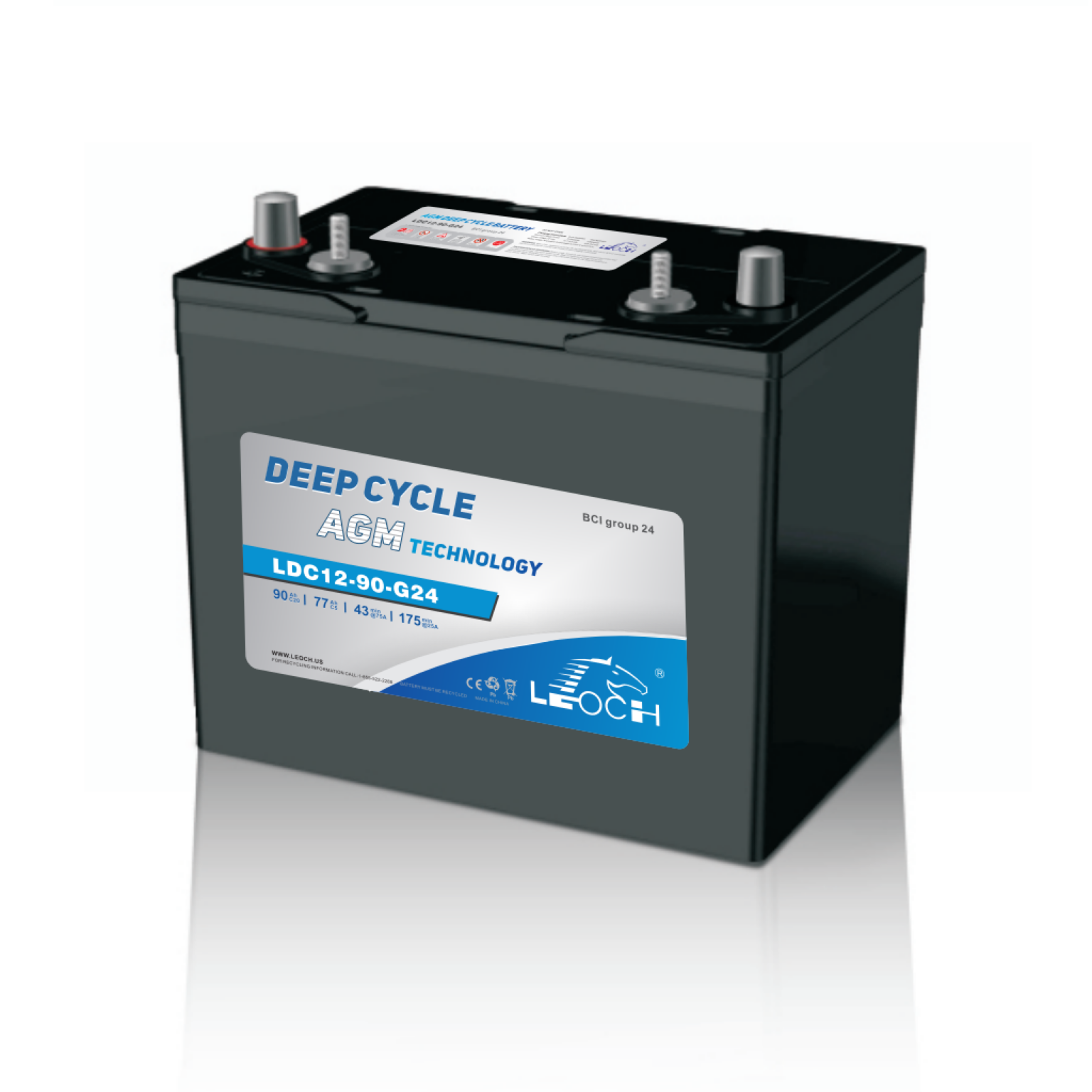 Leoch LDC12-90-G24-DT AGM Deep Cycle Battery | Battery Warehouse ...